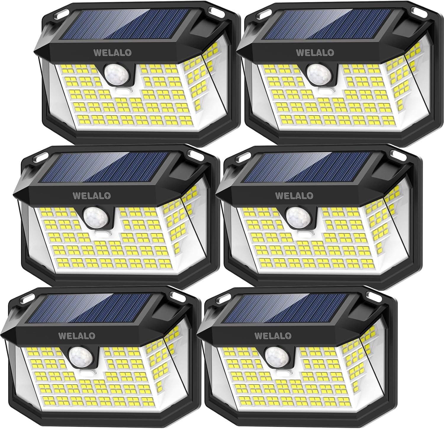WELALO Solar Motion Lights Outdoor, [3 Modes/6 Pack/188 LED] 270° Wide ...